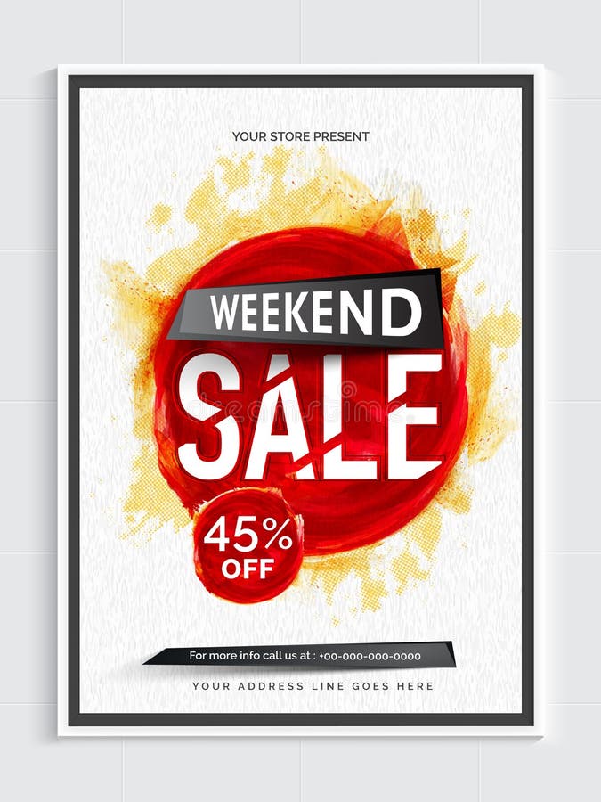 Weekend Sale Poster, Banner or Flyer Design. Stock Illustration ...