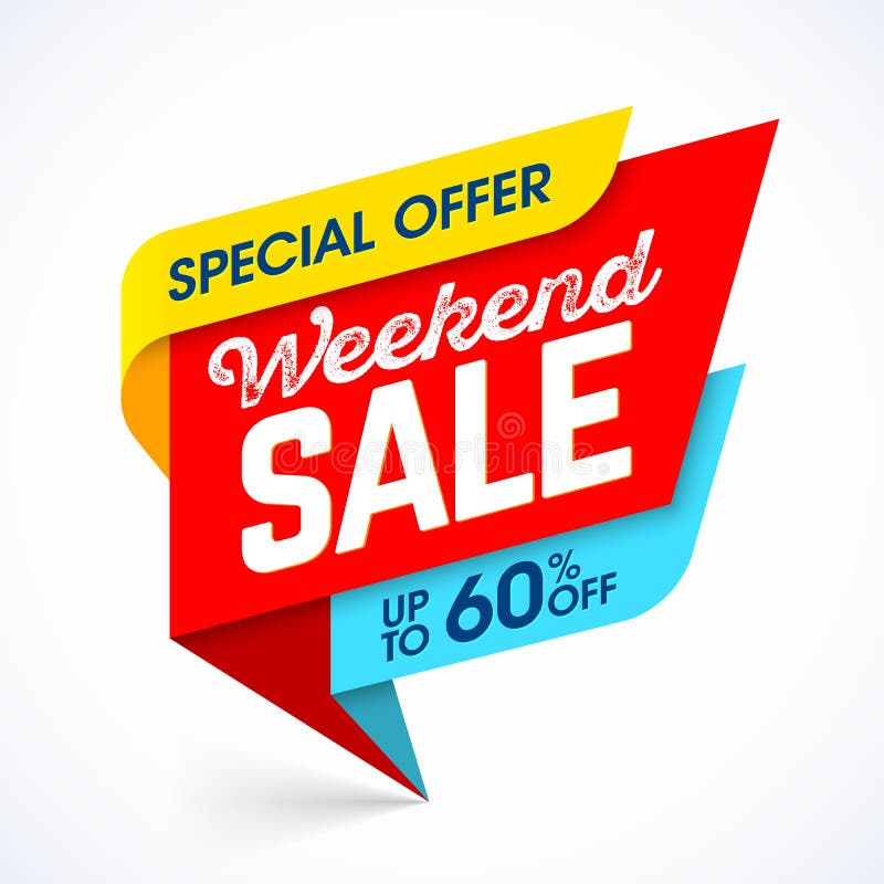 Weekend Sale Special Offer Banner Stock Vector - Illustration of ...