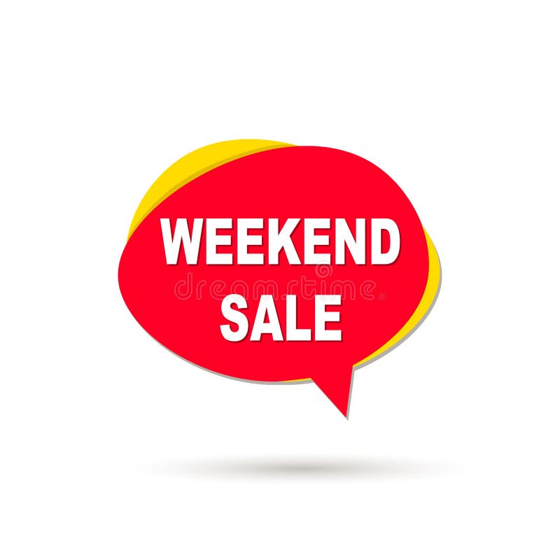 Weekend Sale Speech Bubble Icon Stock Vector - Illustration of offer ...