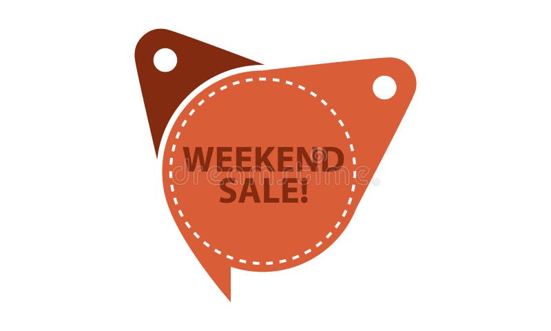Weekend Sale Tag Template Isolated Stock Vector - Illustration of sign ...