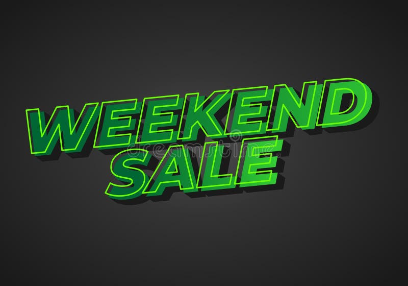 Weekend Sale. Text Effect for Social Media or Website Ads Stock Vector ...