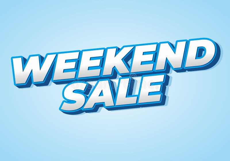 Weekend Sale. Text Effect for Social Media or Website Ads Stock Vector ...