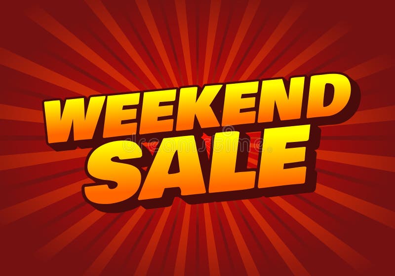 Weekend Sale. Text Effect for Social Media or Website Ads Stock Vector ...