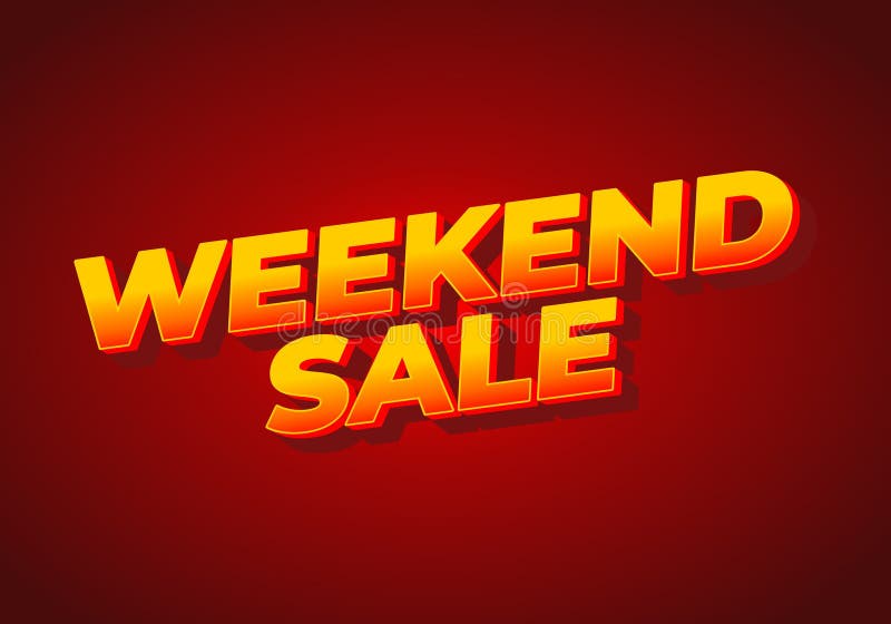 Weekend Sale. Text Effect for Social Media or Website Ads Stock Vector ...