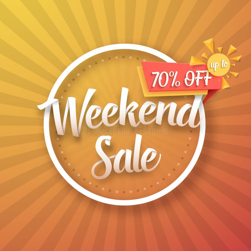 Weekend Sale Vector Poster stock vector. Illustration of offer - 95277059