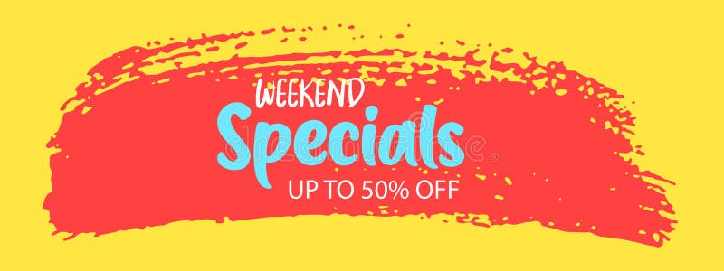 Weekend Specials, Sale Banner Template in Flat Trendy Stock Vector ...