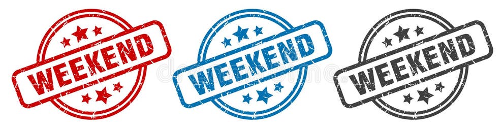 Weekend Stamp. Weekend Round Isolated Sign Stock Vector - Illustration ...
