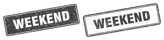 Weekend Stamp Set. Weekend Square Grunge Sign Stock Vector ...