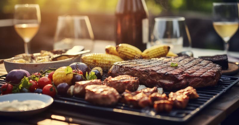 A Weekend of Summer Barbecue Merriment. Generative AI Stock ...