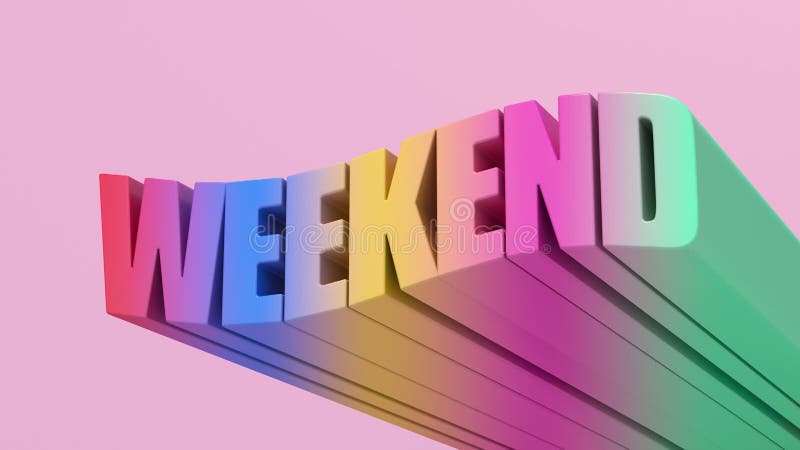 WEEKEND. Typography Design. Abstract Animation, 3d Render Stock Video ...