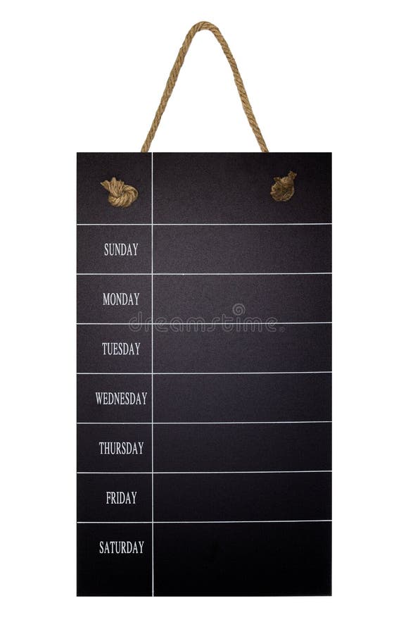 Weekly Chalkboard Calendar, Blackboard Sign Menu for Office Restaurant ...