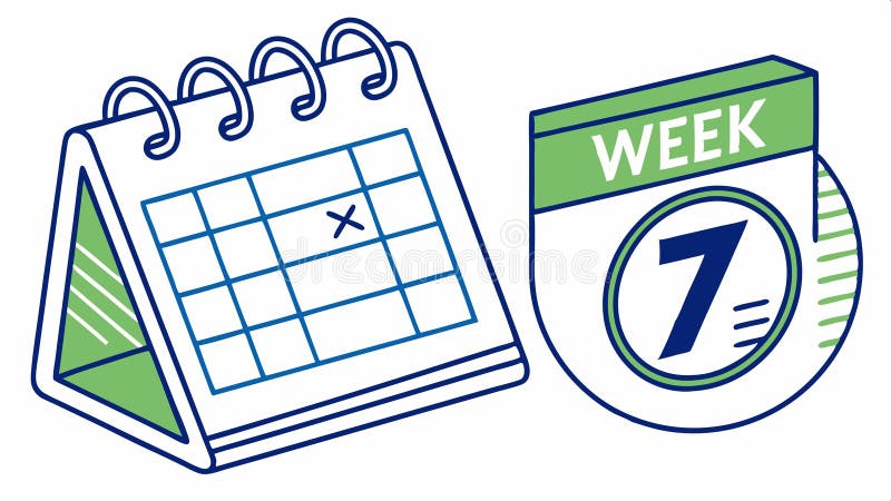 Weekly Calendar Icon, Week Schedule and Planner Symbol Design Element ...