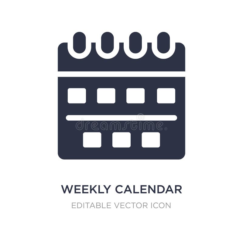 Weekly Calendar Icon on White Background. Simple Element Illustration ...