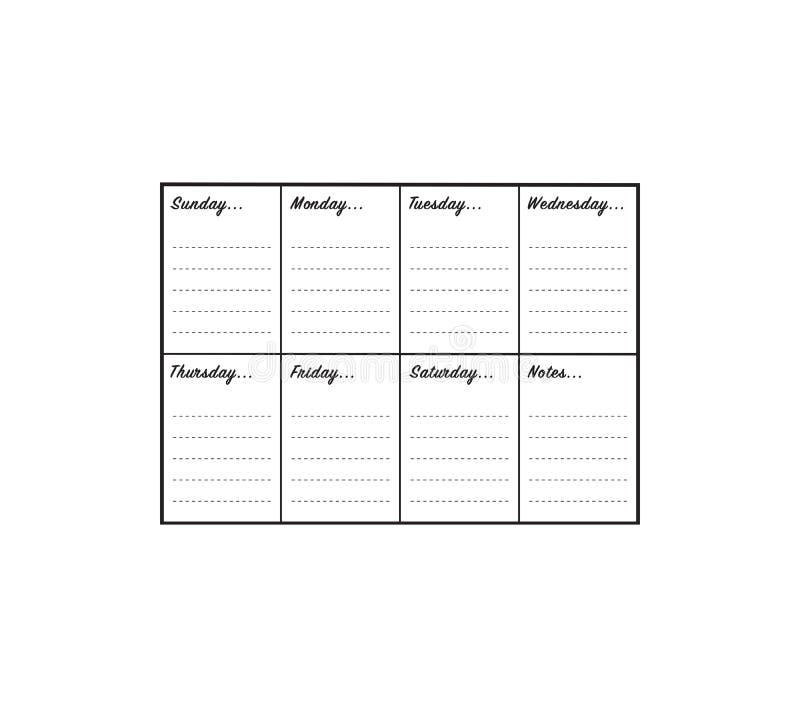 Weekly Calendar with Mandalas. Hand Draw Ethnic Elements Stock Vector ...