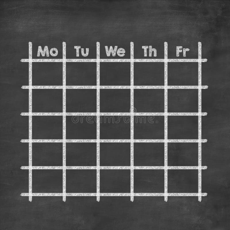 Weekly Calendar for Working Days Stock Illustration - Illustration of ...