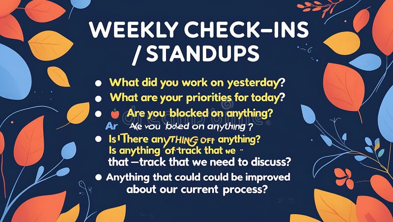 Weekly Check-in Standup Template for Team Collaboration Stock ...