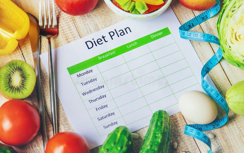 Weekly Diet Plan. the Concept of Proper Nutrition Stock Image - Image ...