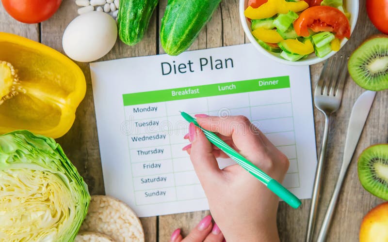 Weekly Diet Plan. the Concept of Proper Nutrition Stock Photo - Image ...