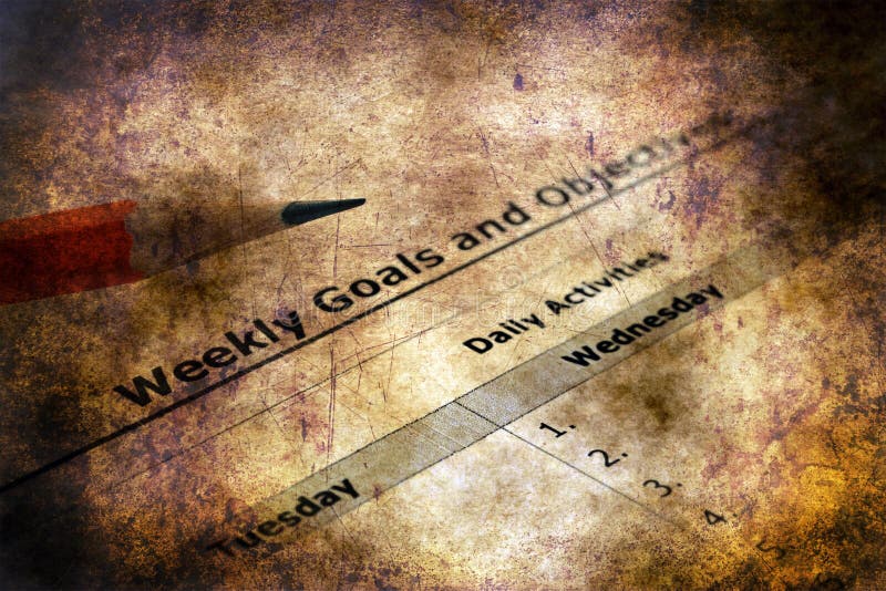 Weekly Goals and Objectives Stock Image - Image of personal, lifestyles ...