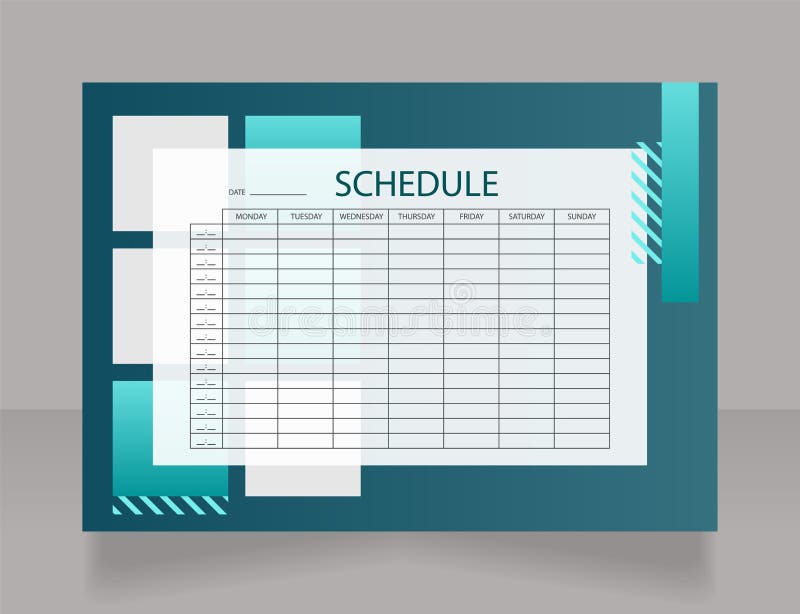 Weekly Loading Schedule Worksheet Design Template Stock Vector ...
