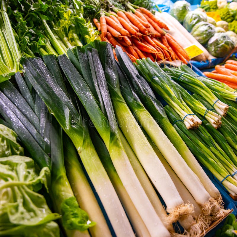 A Weekly Market Vegetables, Fresh Leek Stock Photo - Image of leek ...