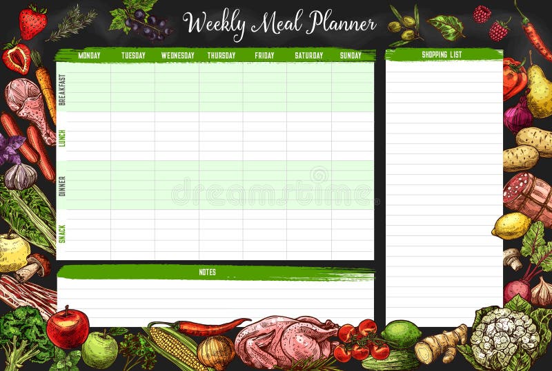 Weekly Meal Plan, Mealtime Vector Diary Stock Vector - Illustration of ... Weekly Meal Plan, Mealtime Vector Diary Stock Vector - Illustration of ...