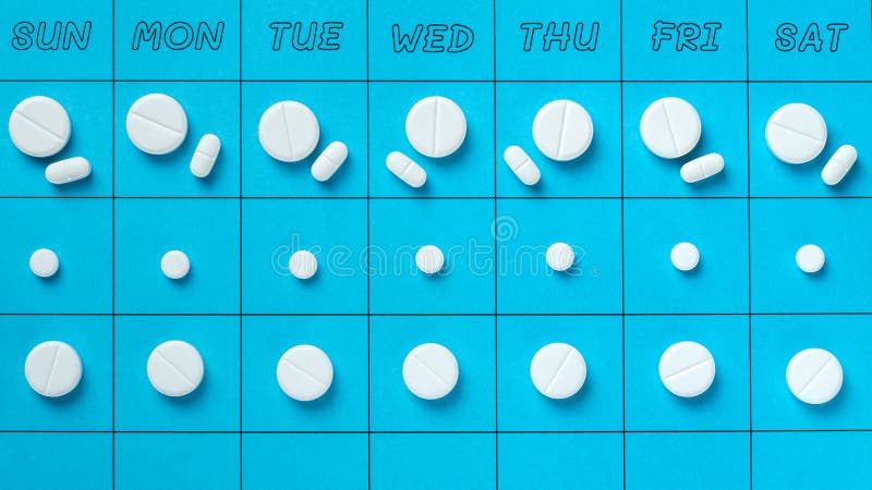 Daily and Weekly Medication Schedule Stock Image - Image of weekly ...