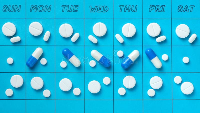 Daily and Weekly Medication Schedule Stock Photo - Image of disease ...