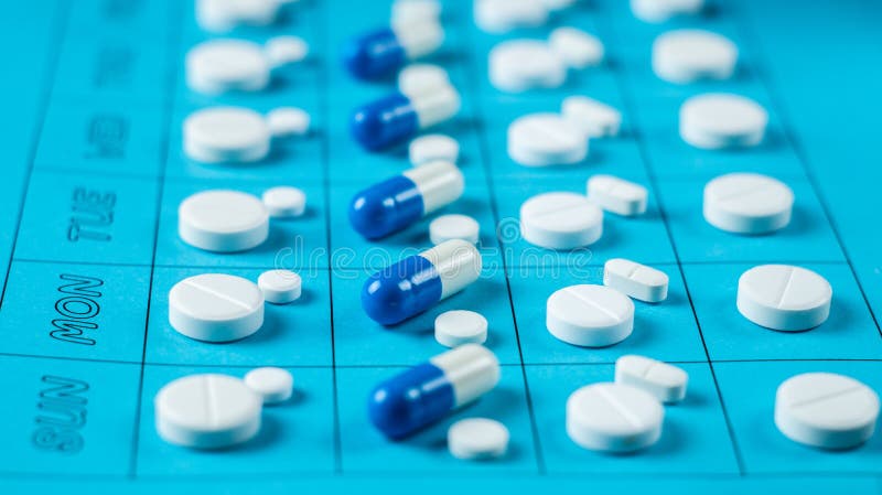 Daily and Weekly Medication Schedule Stock Photo - Image of treatment ...