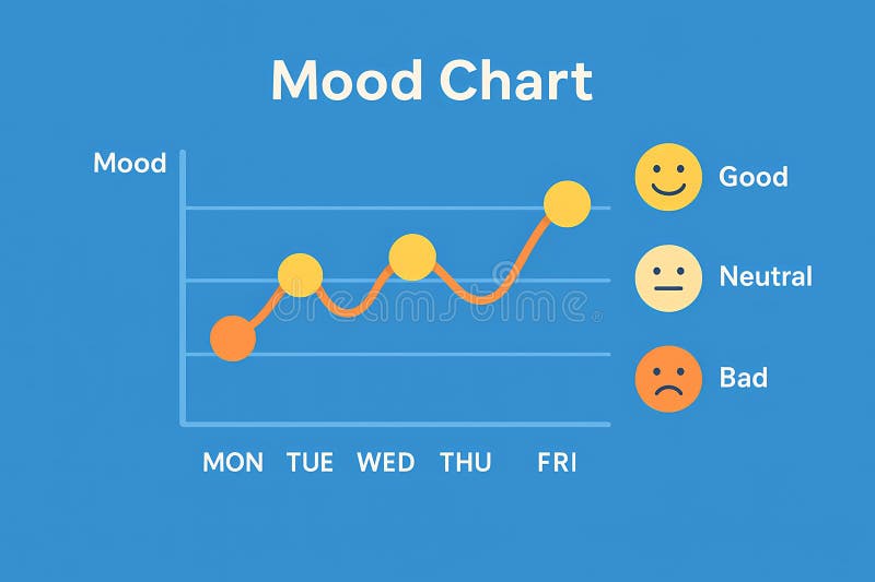Weekly Mood Chart with Color-coded Emoticons, AI Generated Stock ...