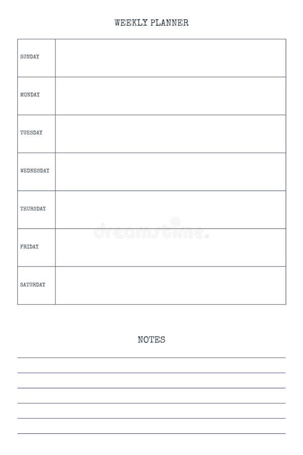 Weekly Personal Calendar Planner for 2017 Stock Vector - Illustration ...