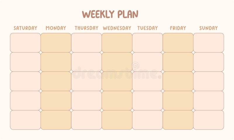 Weekly Plan Template for Structured and Productive Time Management ...
