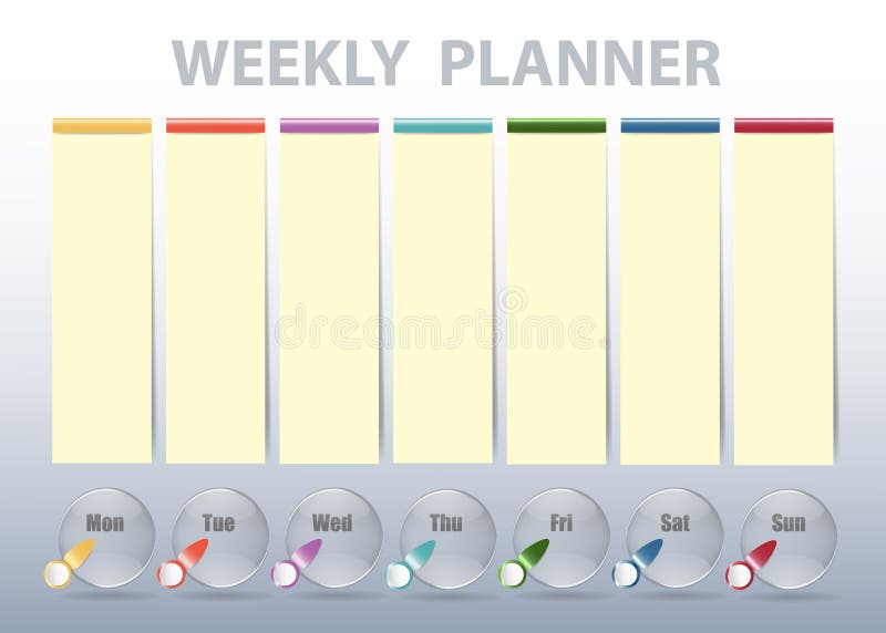 Weekly Planner on the Blue Gradient Background Stock Vector ...