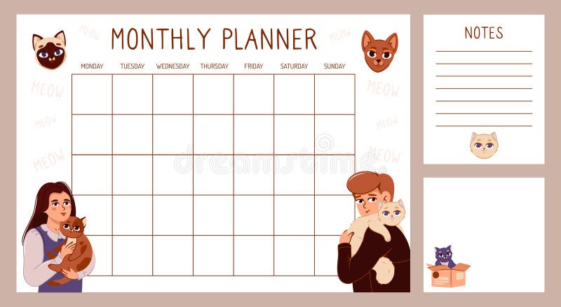 Weekly Schedule Cat Stock Illustrations – 235 Weekly Schedule Cat Stock ...