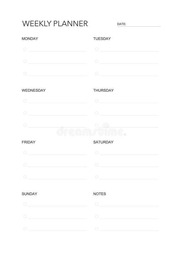 Weekly Planner, Challenge Plan, Minimalistic daily, Weekly Planner ...