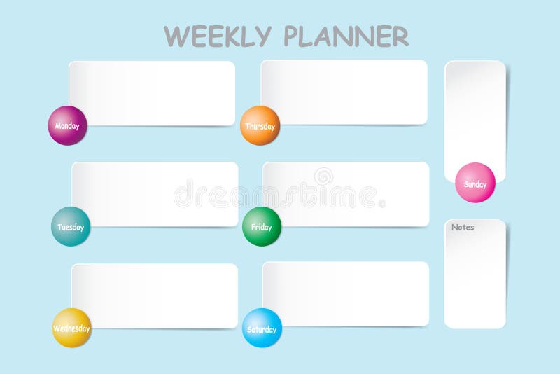 My Week Planner in Colorful Autumn Leaves Design Stock Vector ...