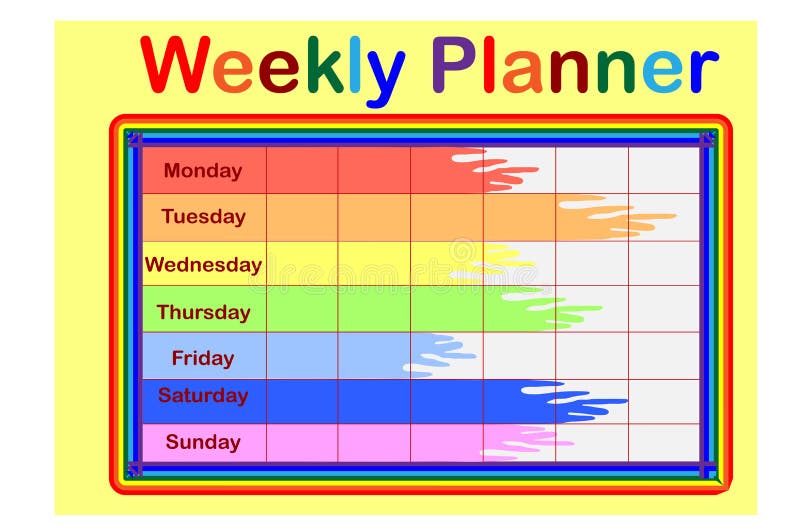 Weeklyplanning Stock Illustrations – 5 Weeklyplanning Stock ...