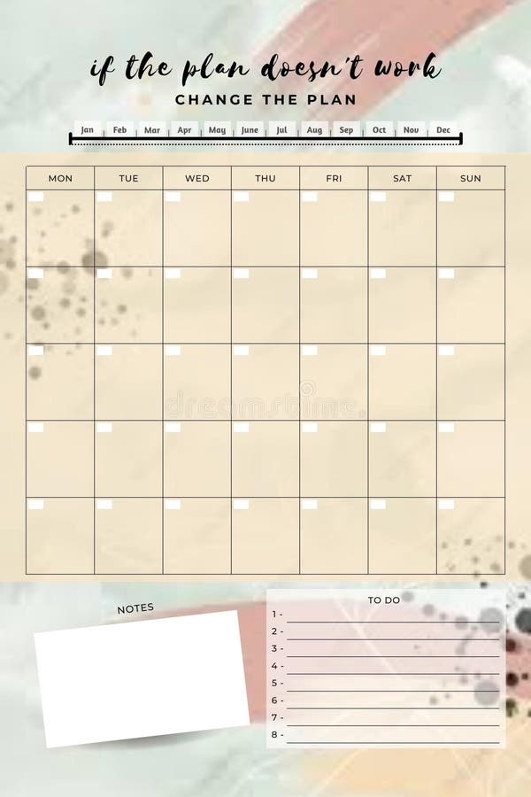 Weekly Planner Digital Printable Blank Template Insert Stock ...