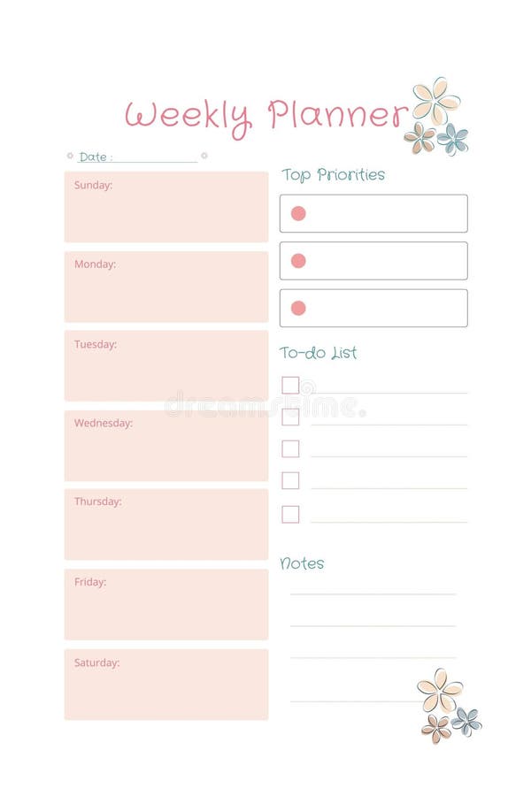 Digital Blank Planner Template Stock Illustrations – 435 Digital Blank ...