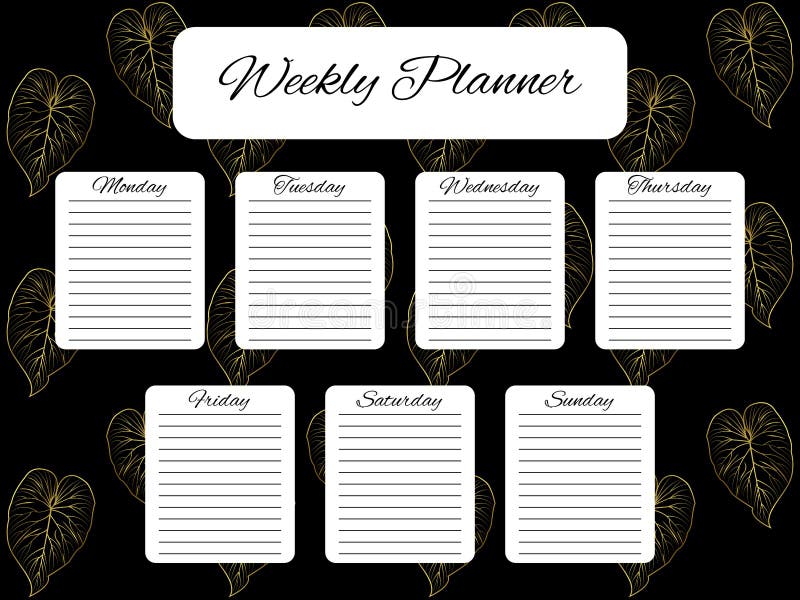 Weekly Planner with Floral Pattern. Schedule Design Template. To Do ...