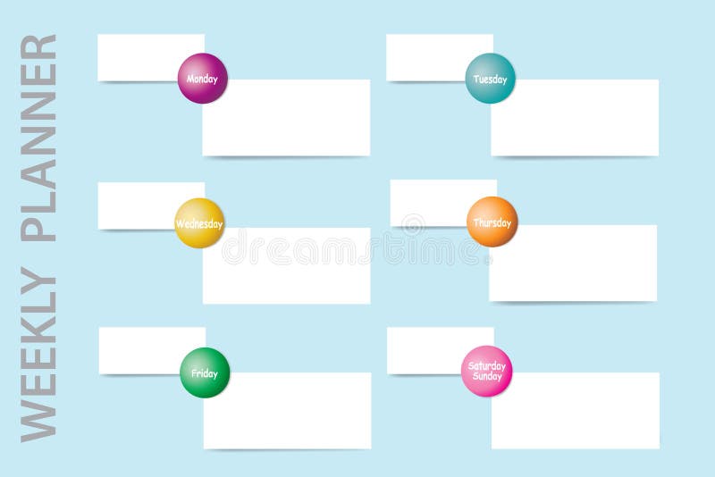 Weekly Planner Infographic Vector. Horizontally Stock Vector ...