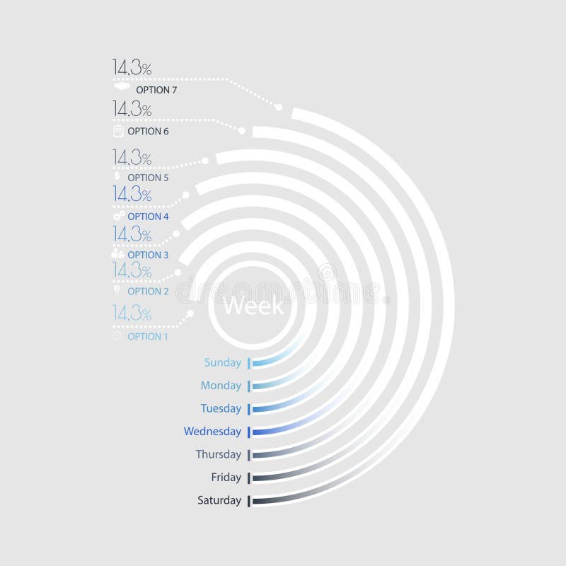 Weekly Planner. Infographic Week Concept. Marketing Icons with Steps or ...