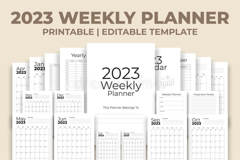 2023 daily - Weekly - Monthly - Yearly Big Pack Planner Bundle Stock ...