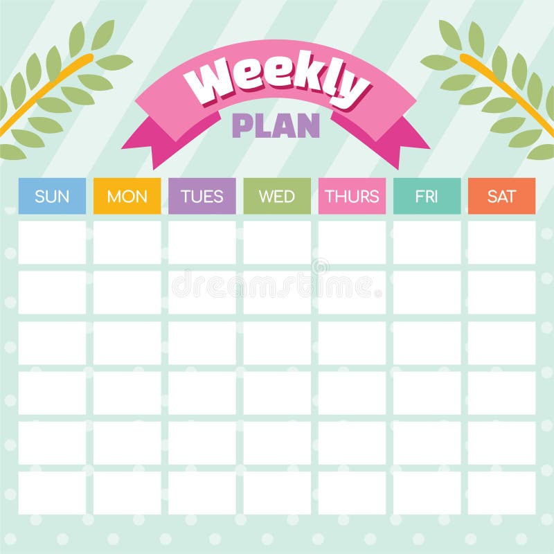 Weekly and daily Planner stock illustration. Illustration of list ...