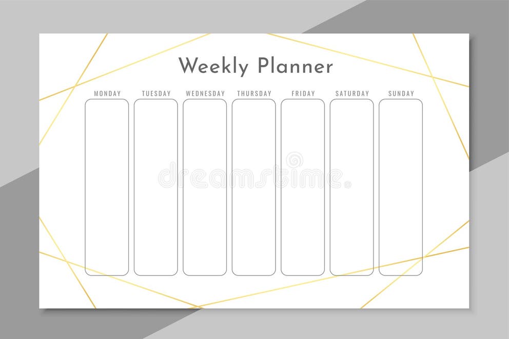 Weekly Planner Schedule Template for To Do List Design Stock Vector ...