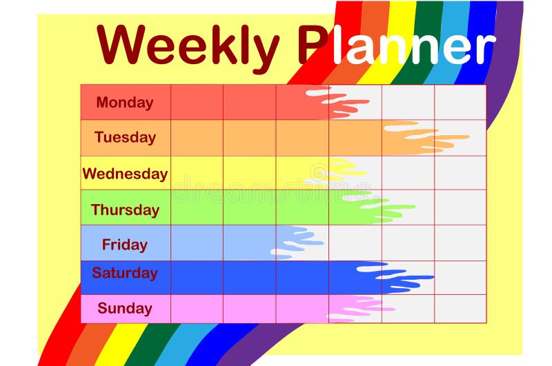 Template School Timetable for Students Stock Illustration ...