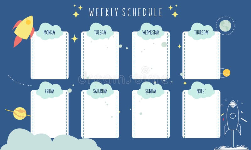 Weekly Planner Template. Creative Design for daily Planner Stock Vector ...