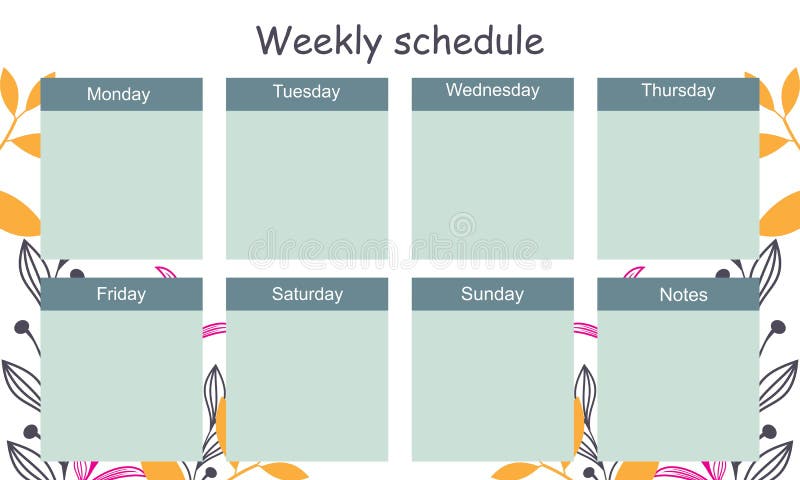 Weekly Planner Template. Creative Design for daily Planner Stock Vector ...