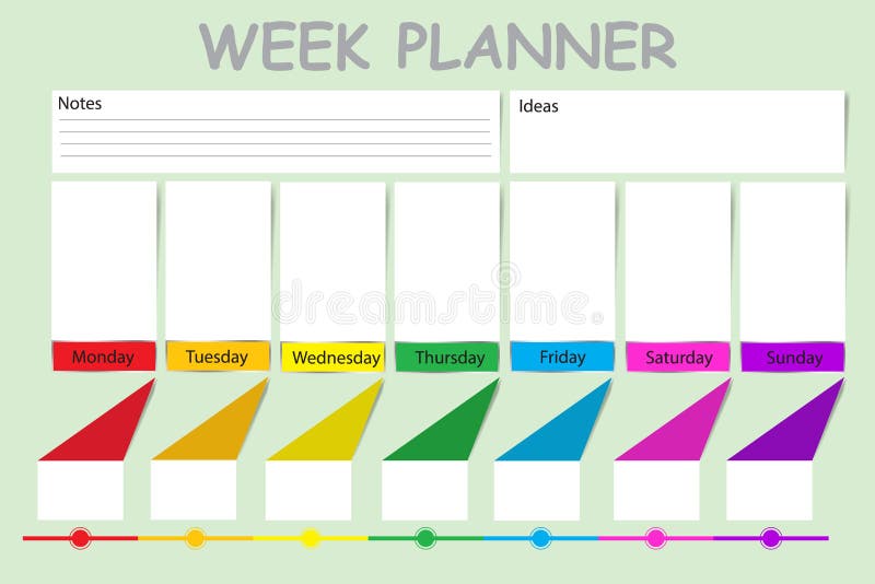 Weekly Planner with Timeline, Main daily Goalsl and the Arrows Stock ...