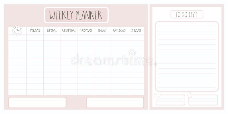 Weekly Planner and To Do List.Background Template for Print or Web ...